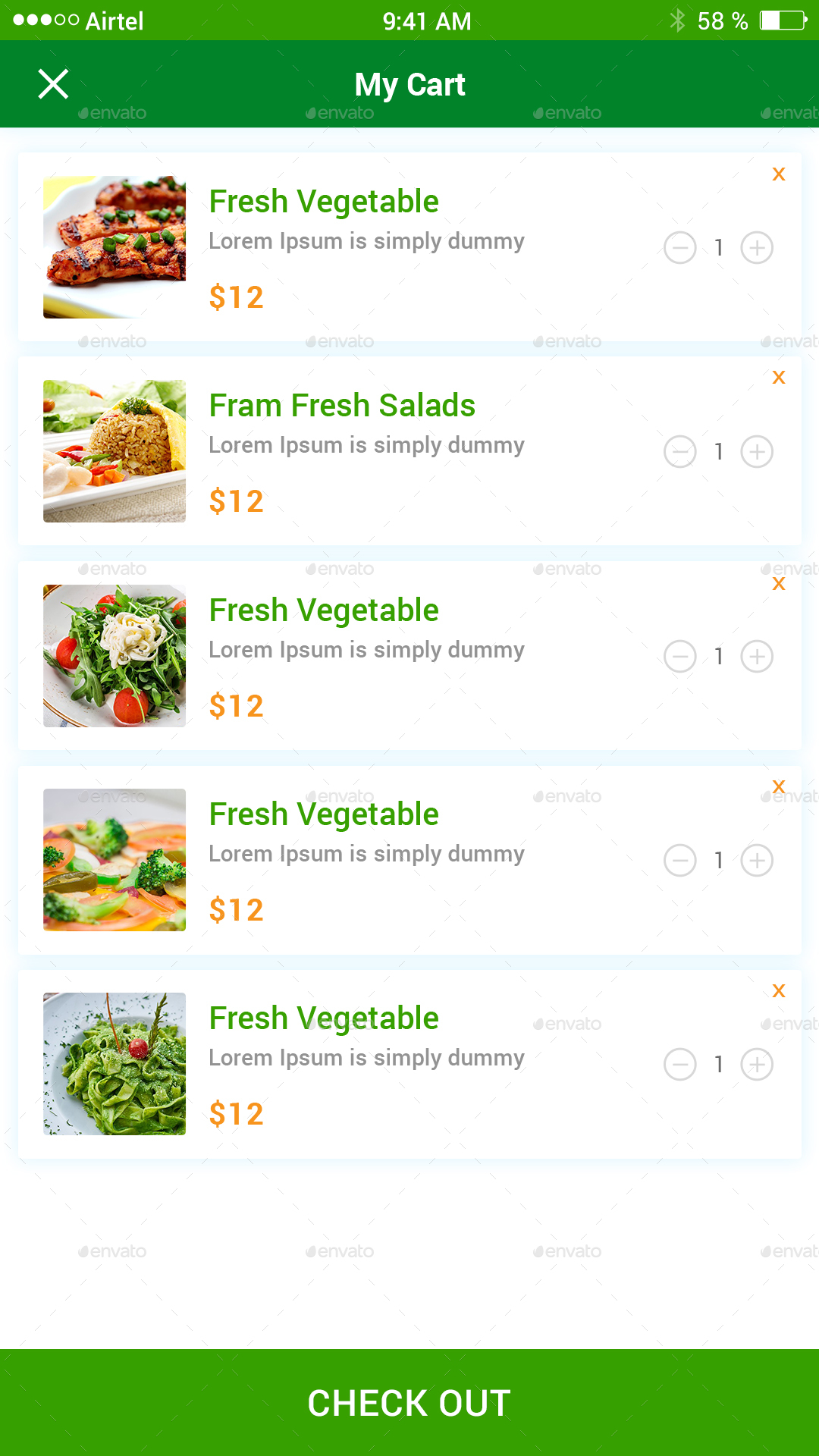 Multipurpose Food/ Restaurants Mobile App UI, Web Elements | GraphicRiver
