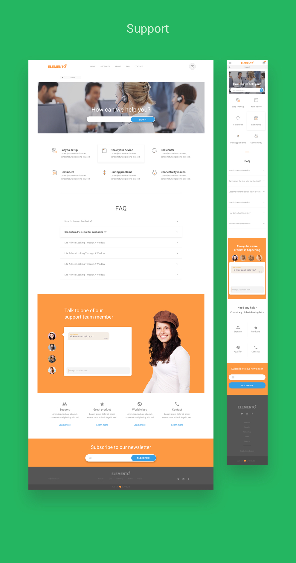 Elemento - Multi-Purpose Template for Startups - Sketch Template by ...
