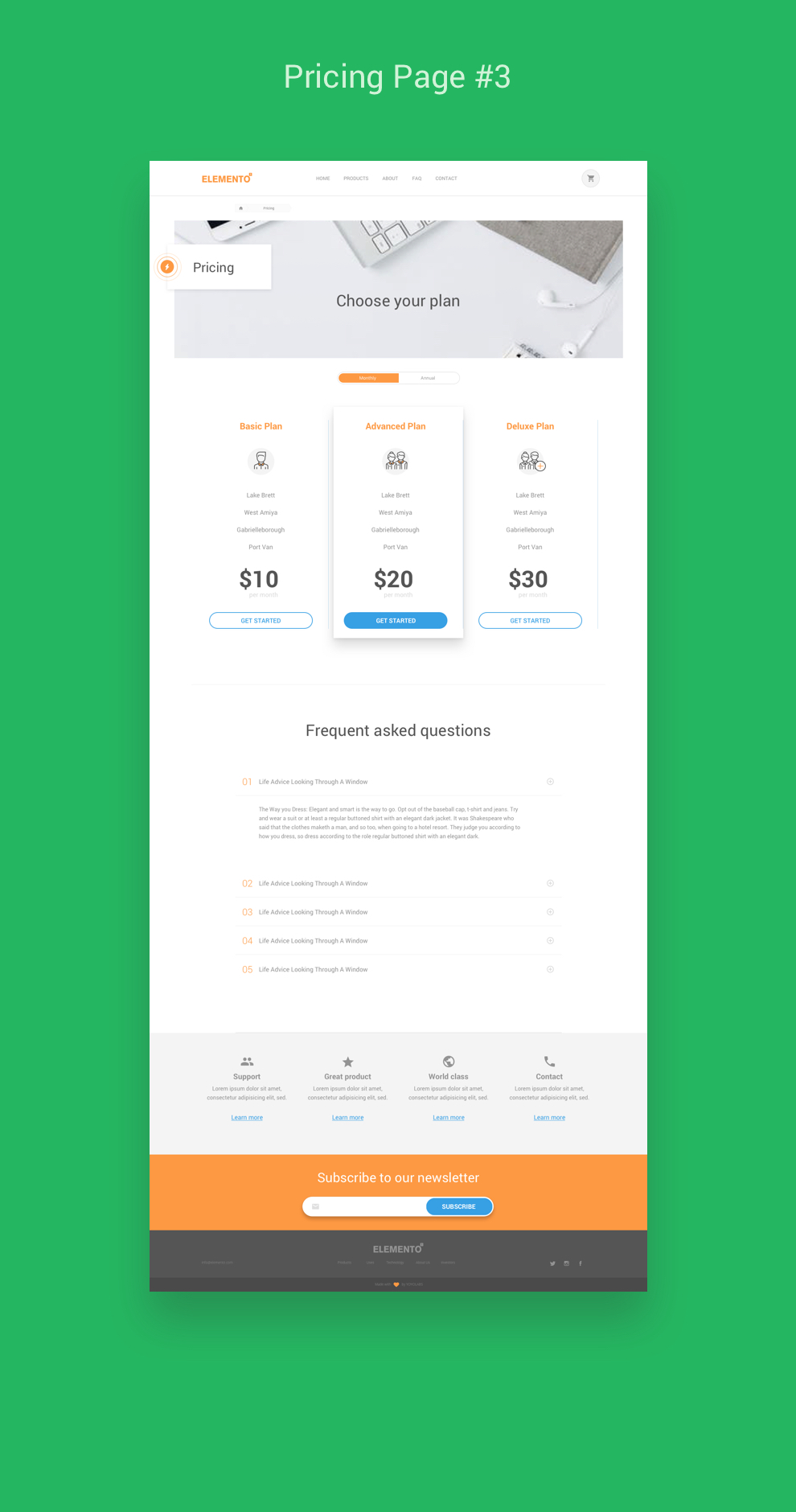 Elemento - Multi-Purpose Template for Startups - Sketch Template by ...