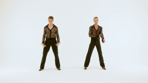 Two Men in Black Suits Dancing, Stock Footage | VideoHive