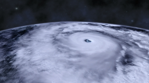 Hurricane Storm Tornado Over the Earth From Space, Stock Footage ...
