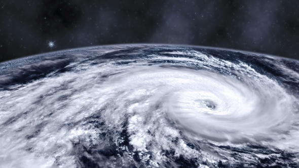 Hurricane Storm Tornado Over the Earth From Space, Stock Footage ...