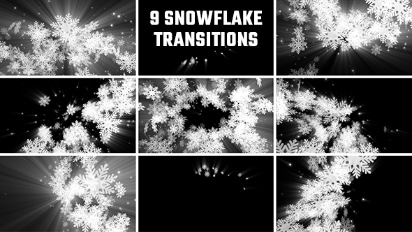 9 Snowflakes Transitions, Motion Graphics | VideoHive