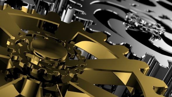 Animation metal gear mechanism for backgrounds or presentations, Motion ...