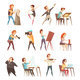 Creative Professions Cartoon Icons Set, Vectors | GraphicRiver