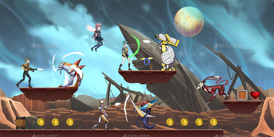 Anime and Manga Super Heroes Game Kit Bundle w sprites and more, Game ...