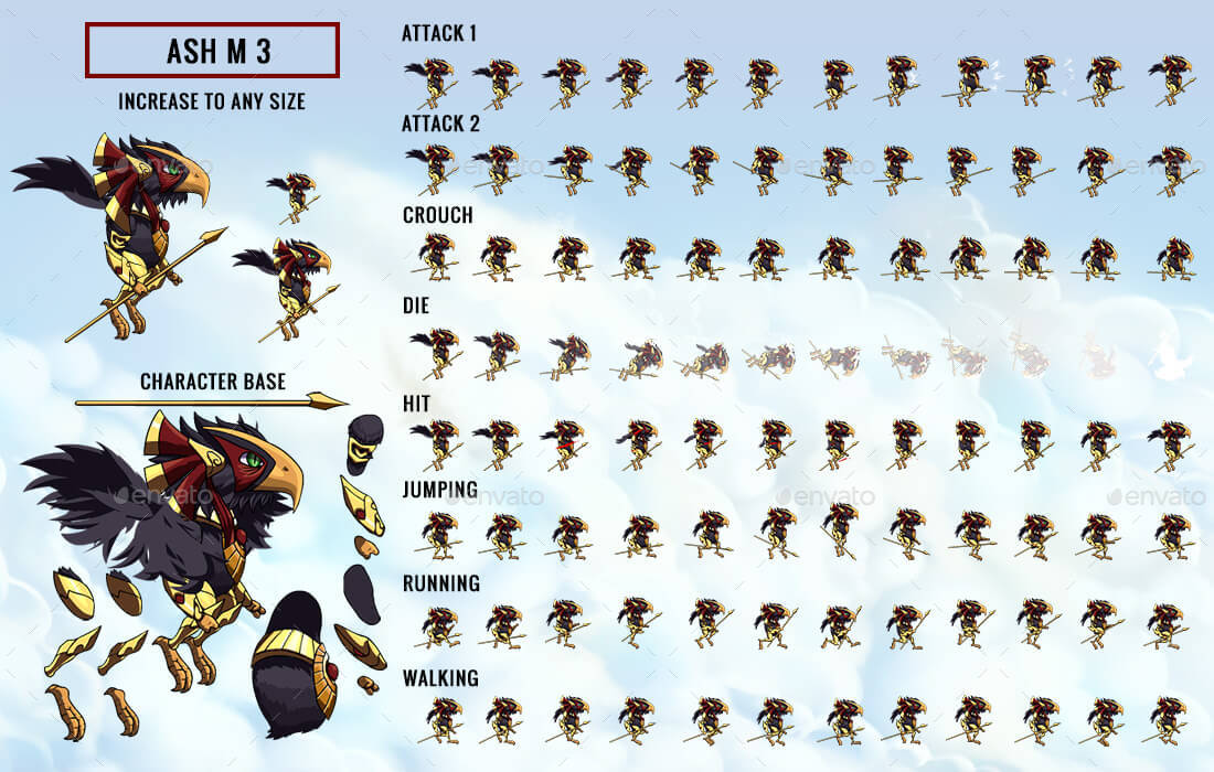 2D Anime Super Heroes Kit 3 of 4 w sprites, backgrounds & more, Game Assets