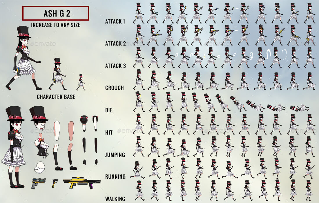 2D Anime Super Heroes Kit 4 of 4 w sprites, backgrounds & more, Game Assets