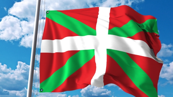 Waving Flag of Basque Country an Autonomous Community in Spain, Motion ...