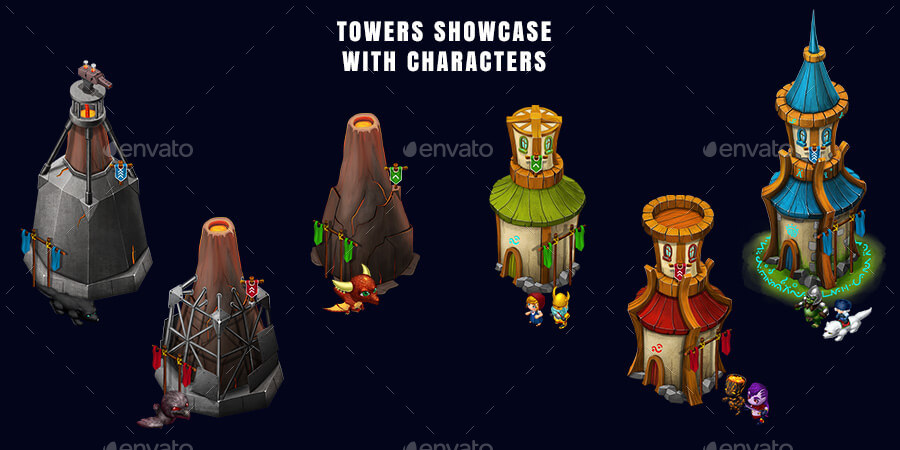 Isometric Tower Defense Game Kit 1 of 3 w character sprites & more ...