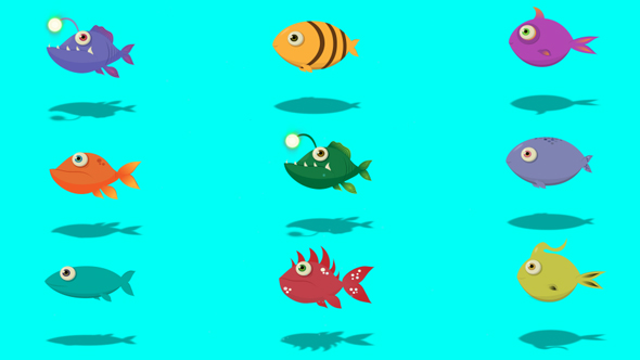 Cartoon Fish Pack, Motion Graphics | VideoHive