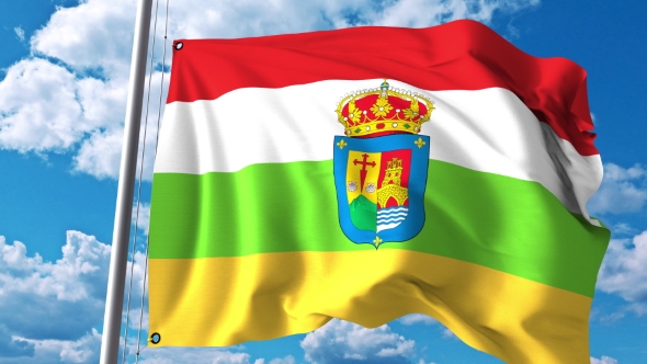 Waving Flag of La Rioja an Autonomous Community in Spain, Motion Graphics