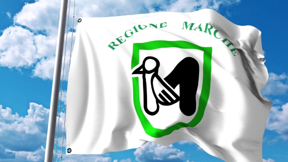 Waving Flag of Marche a Region of Italy, Motion Graphics | VideoHive