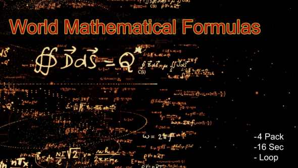 World Mathematical Formulas Pack 4, Motion Graphics | VideoHive