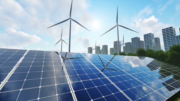 Solar Panels with Sunlight, Motion Graphics | VideoHive