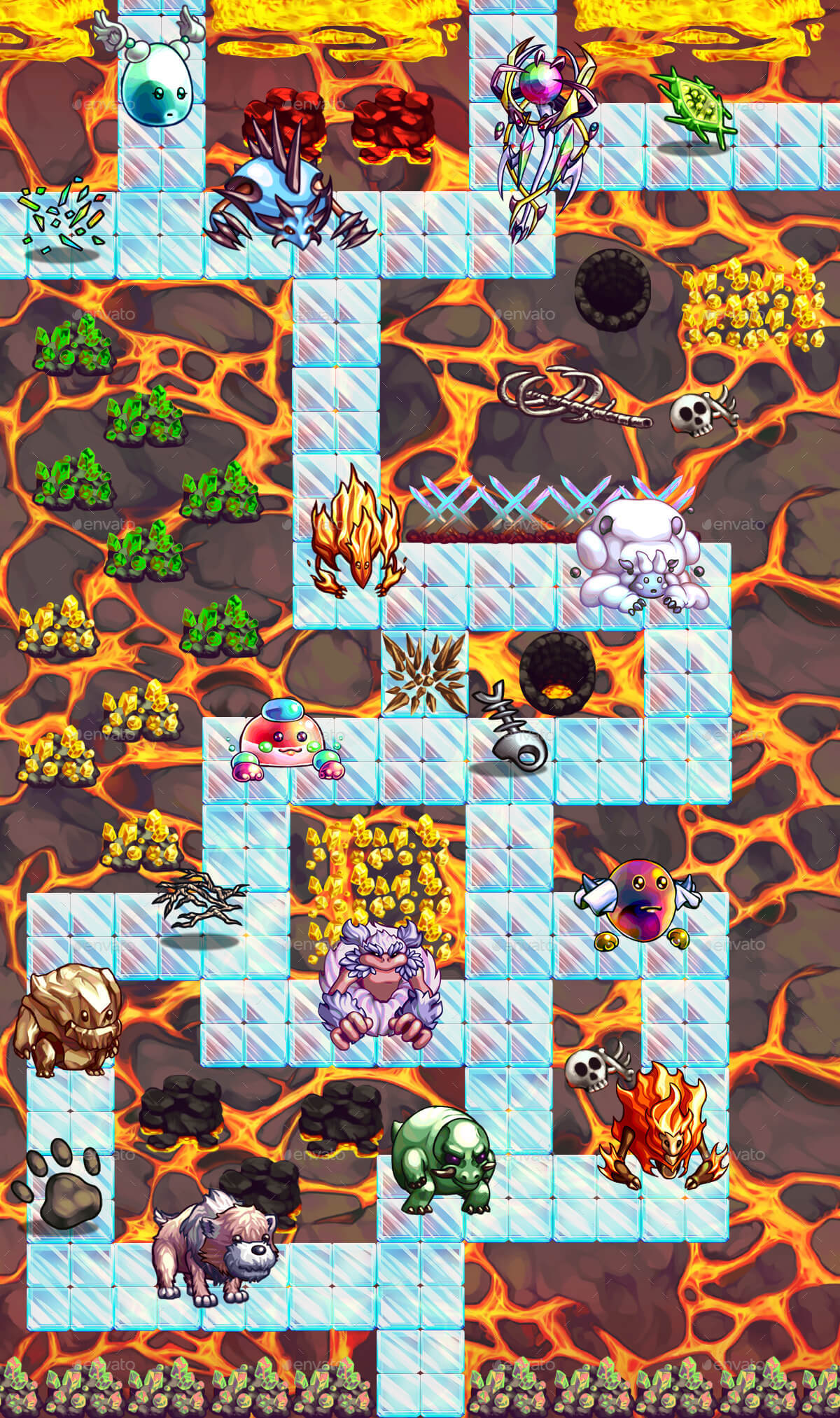 2D Platformer Cartoon Creatures Game Assets Bundle w Sprites, Game Assets