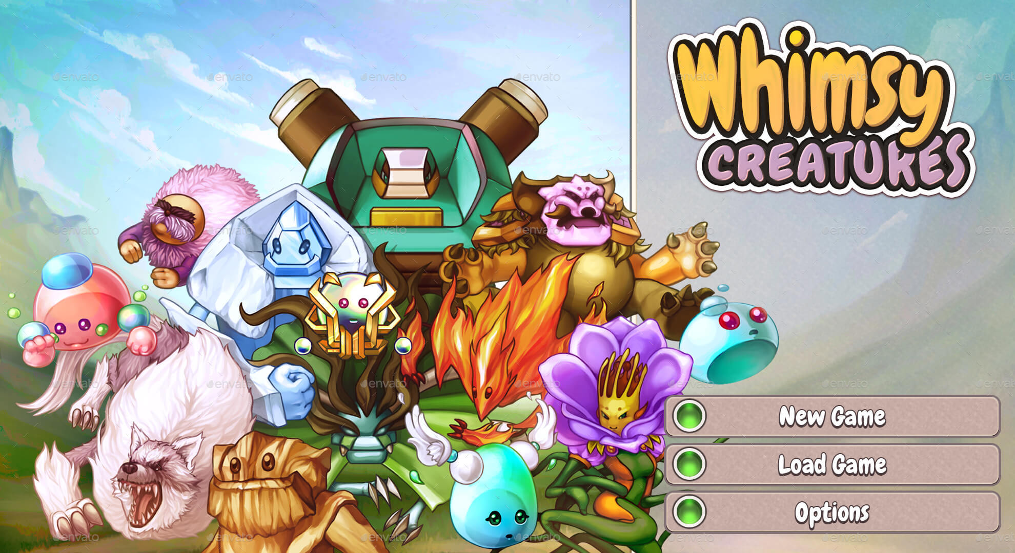 2D Platformer Cartoon Creatures Game Assets Bundle w Sprites, Game Assets