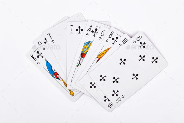 Playing cards on white background Stock Photo by stockfilmstudio ...