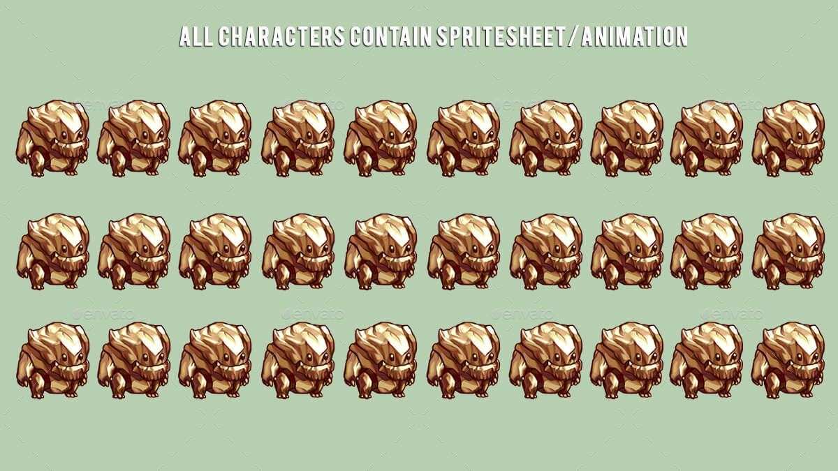 2D Cartoon Creatures Game Kit 2 of 3 w sprites, backgrounds & more ...