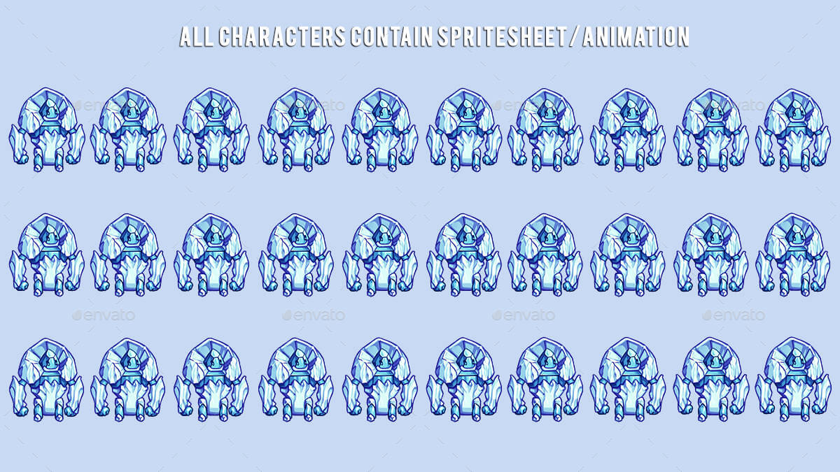 2D Cartoon Creatures Game Kit 3 of 3 w sprites, backgrounds & more ...