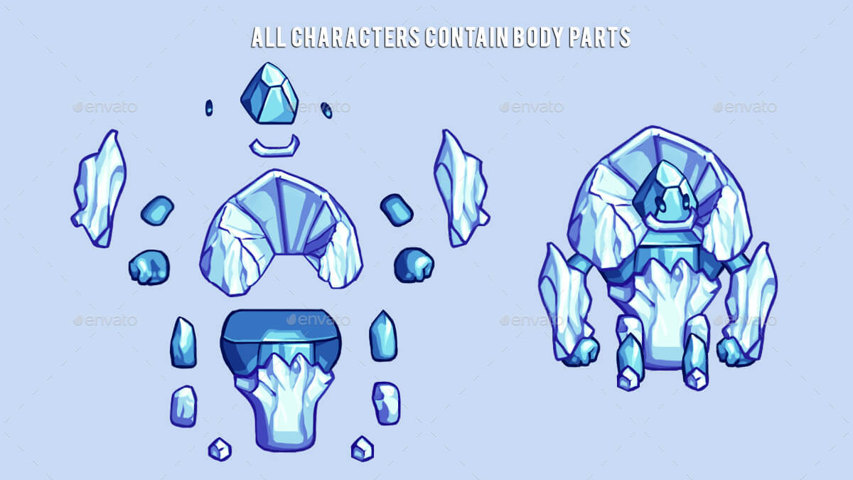 2D Cartoon Creatures Game Kit 3 of 3 w sprites, backgrounds & more ...