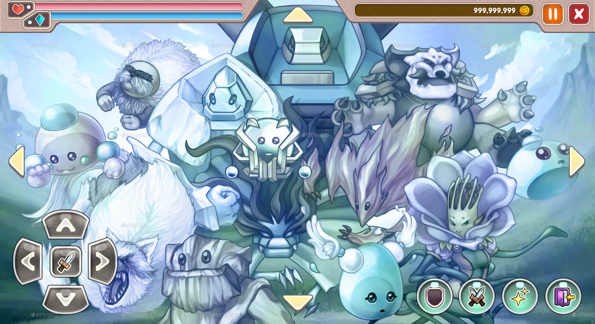 2D Cartoon Game GUI Pack with complete ready game screens and more ...