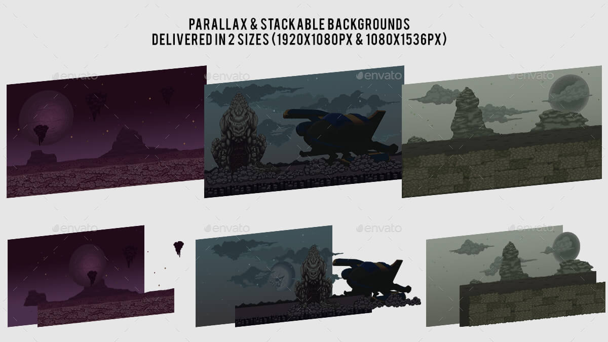 8-Bit Platformer Jetpack Pixel Hero Boy Game Kit 1 of 2, Game Assets