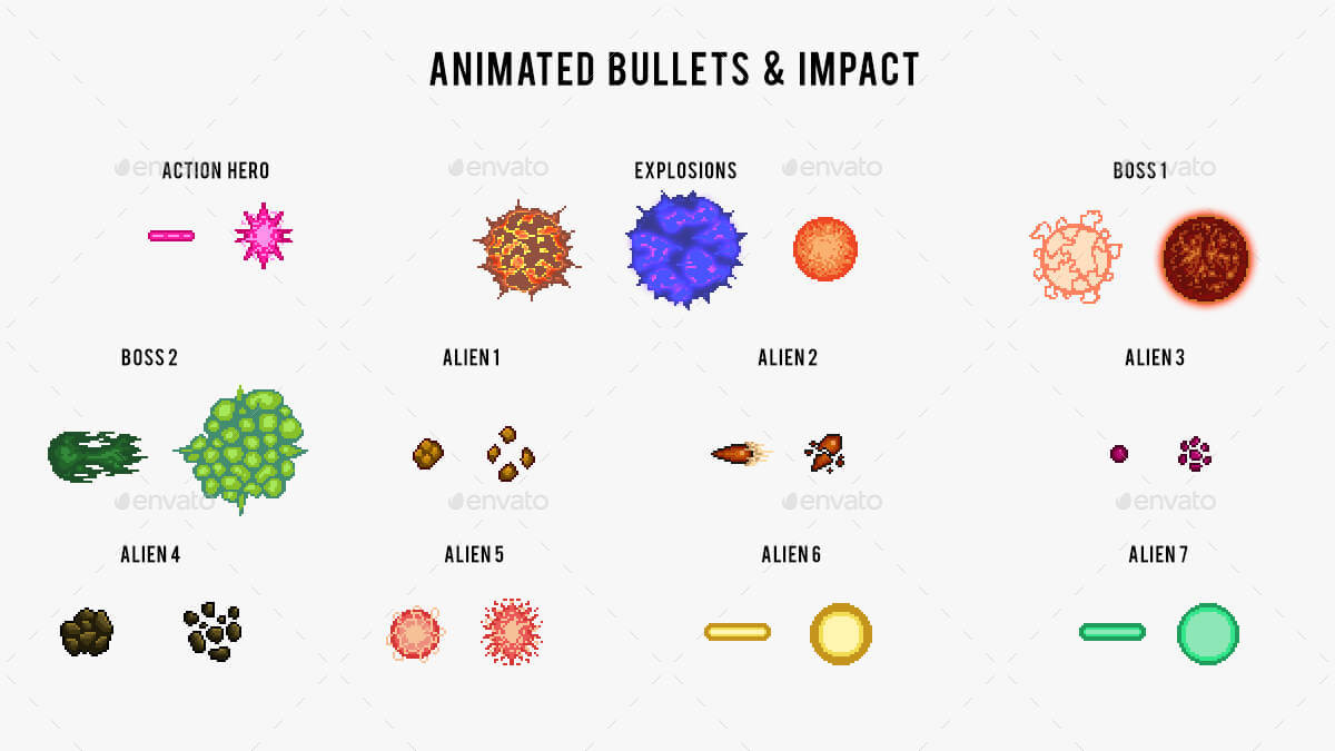 8-Bit Platformer Jetpack Pixel Hero Girl Game Kit 2 of 2, Game Assets