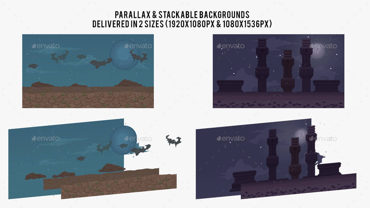 8-Bit Platformer Jetpack Pixel Hero Girl Game Kit 2 of 2, Game Assets