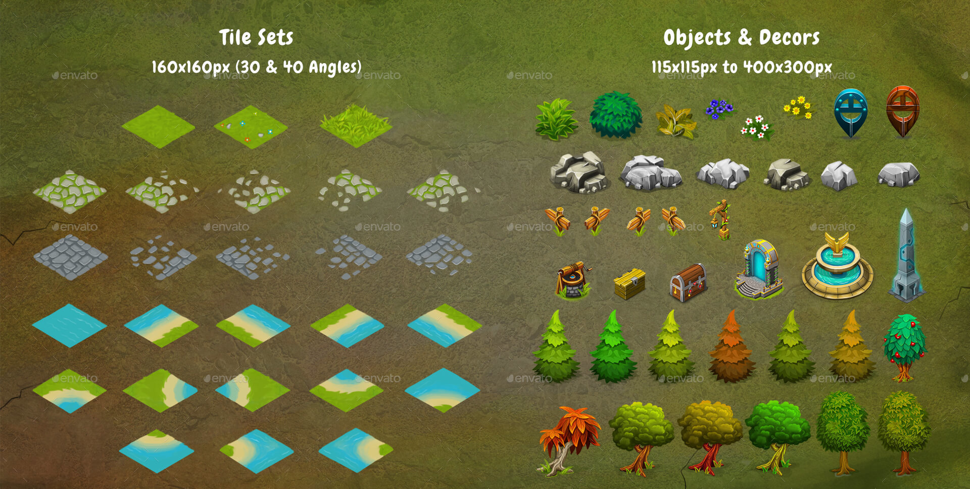 Isometric Game Kit 1 of 3 - Towers, Backgrounds, Tilesets & more, Game ...