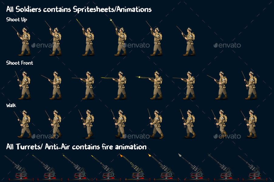2D Complete War Assets Kit 1 of 2 - Airplanes, Tanks & more, Game Assets