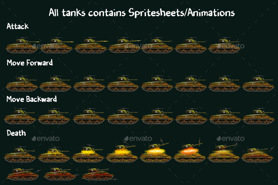 2D Complete War Assets Kit 2 of 2 - Airplanes, Tanks & more, Game Assets