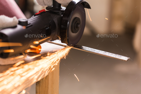 Angel grinder make a flash sparks Stock Photo by Satura_ | PhotoDune