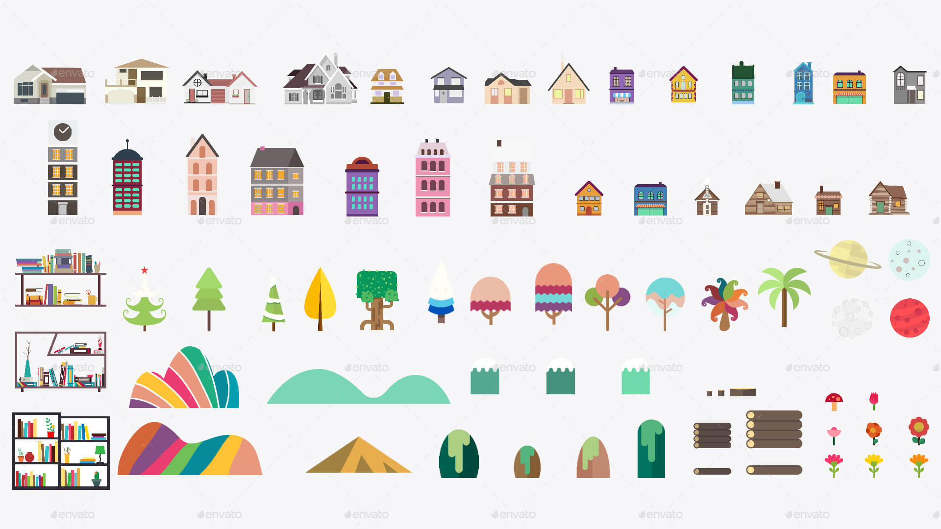 2D Background Creator Builder Kit with tile sets and more, Game Assets