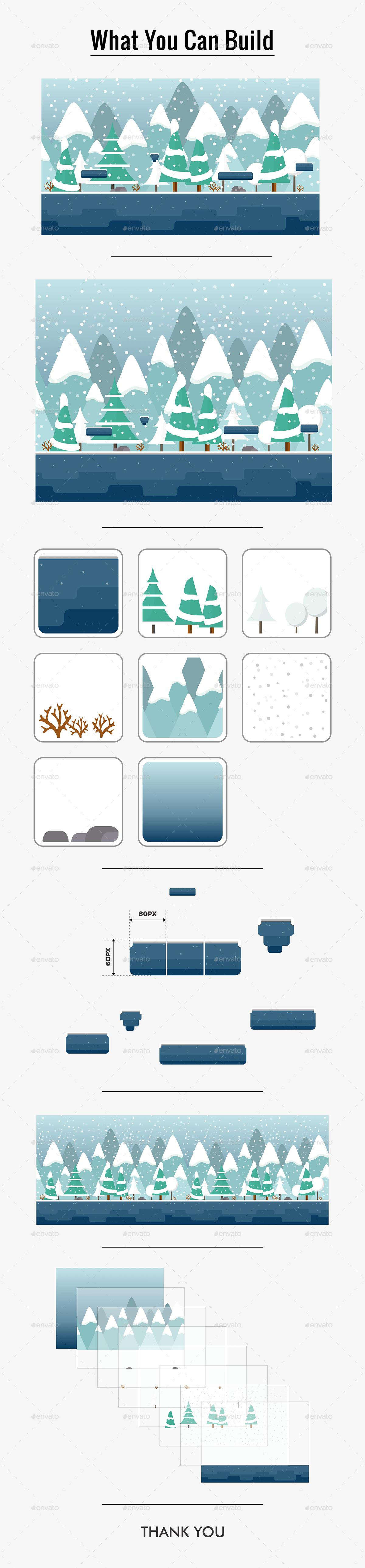 2D Background Creator Builder Kit with tile sets and more, Game Assets