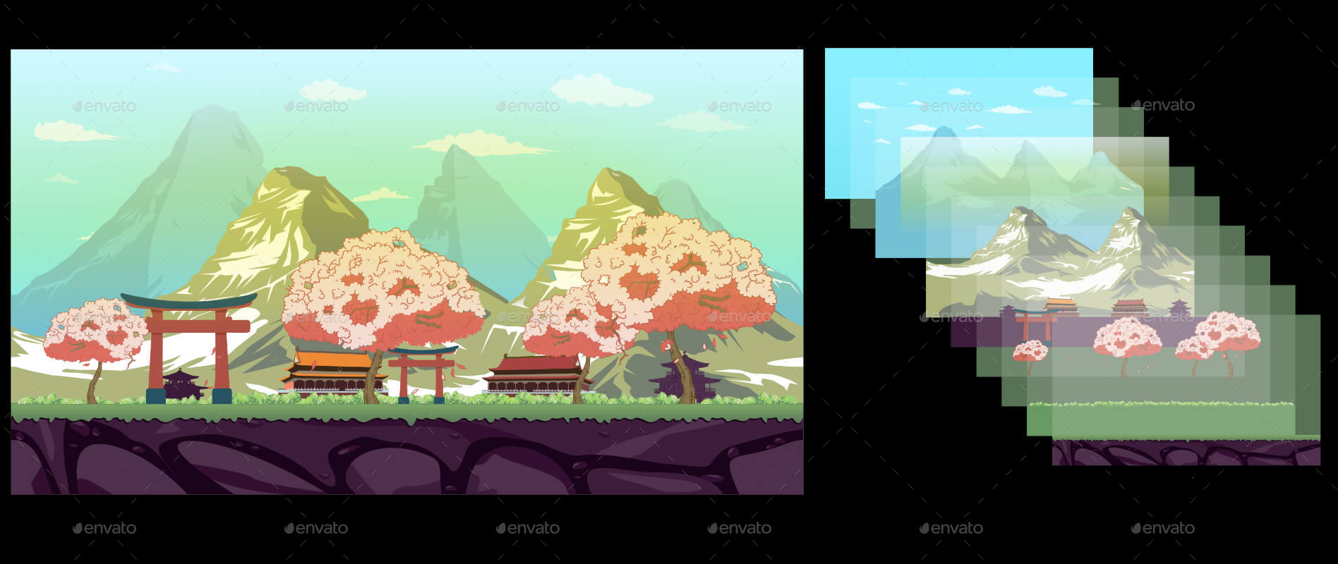 20 Vector Game Backgrounds - Parallax Scrolling, Game Assets | GraphicRiver