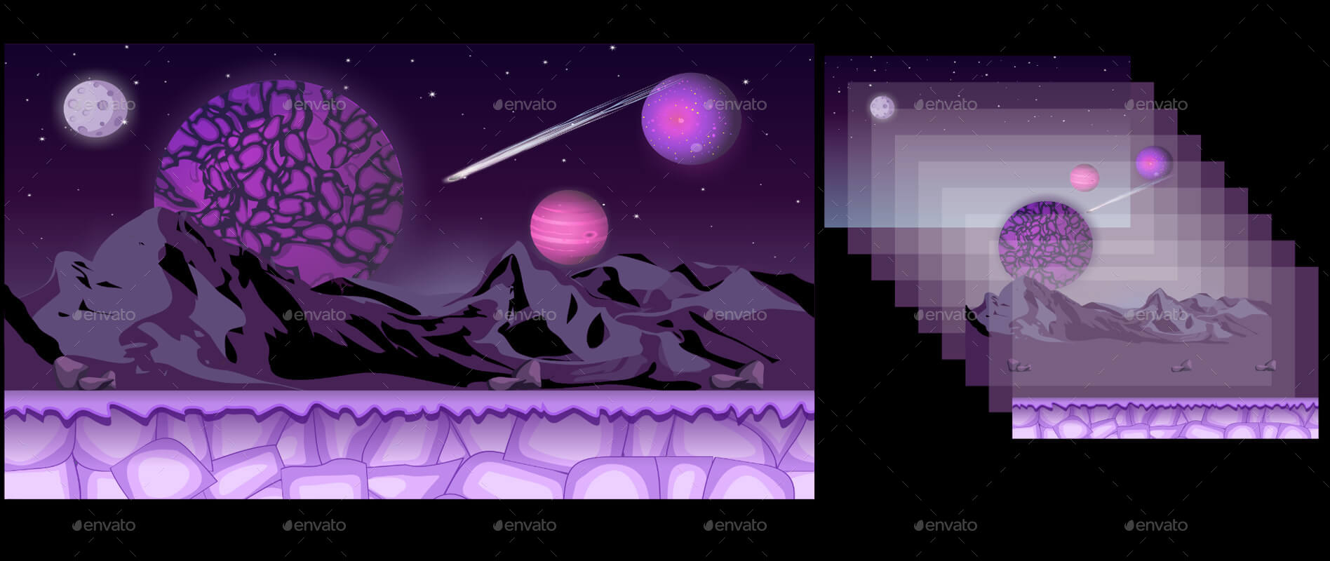 20 Vector Game Backgrounds - Parallax Scrolling, Game Assets | GraphicRiver