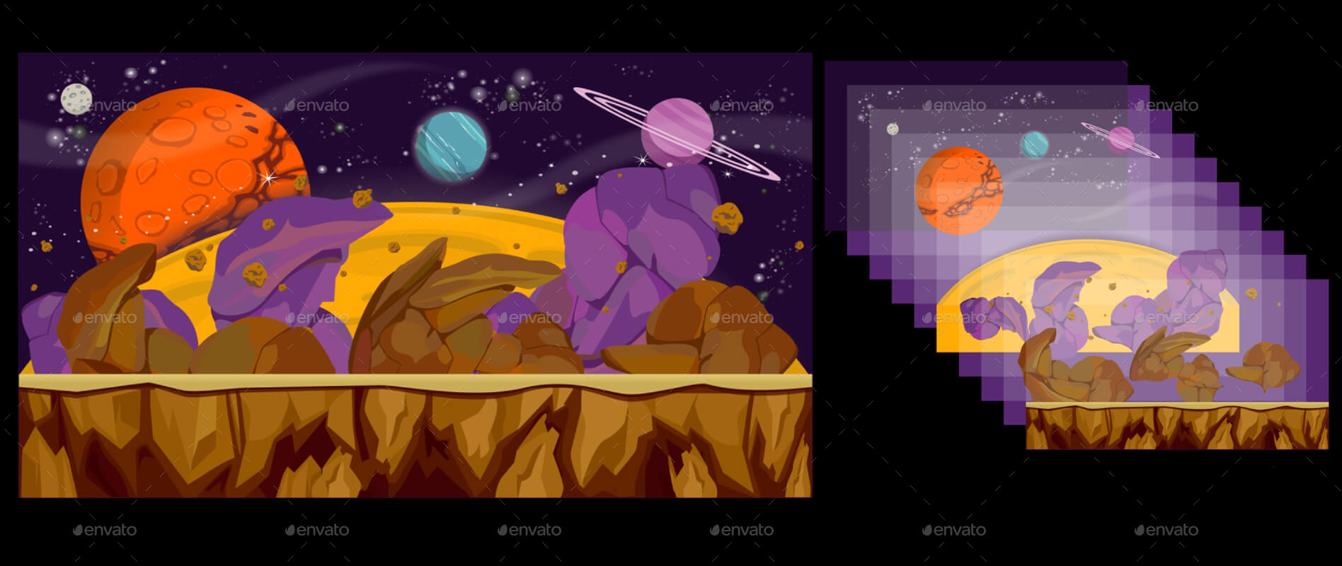 20 Vector Game Backgrounds - Parallax Scrolling, Game Assets | GraphicRiver