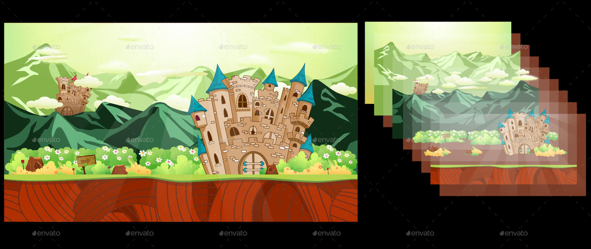 20 Vector Game Backgrounds - Parallax Scrolling, Game Assets | GraphicRiver