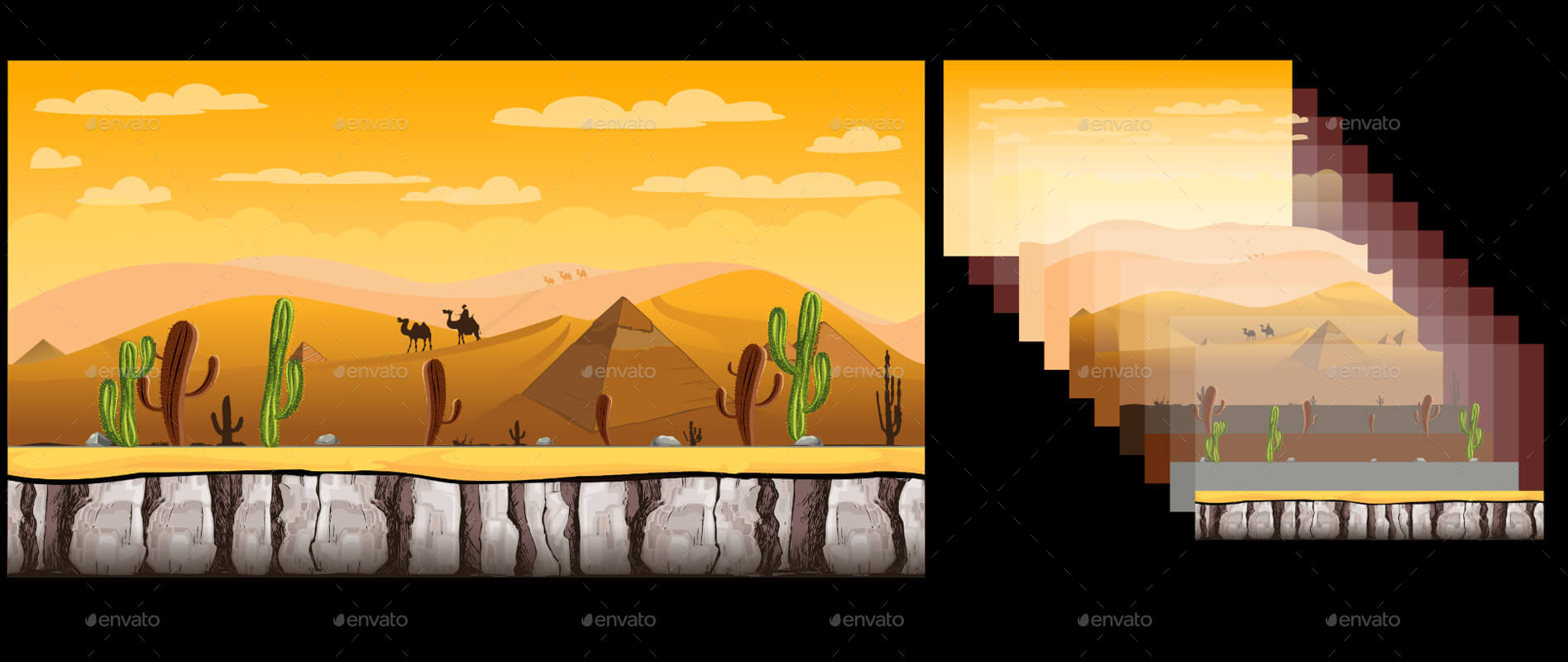 20 Vector Game Backgrounds - Parallax Scrolling, Game Assets | GraphicRiver