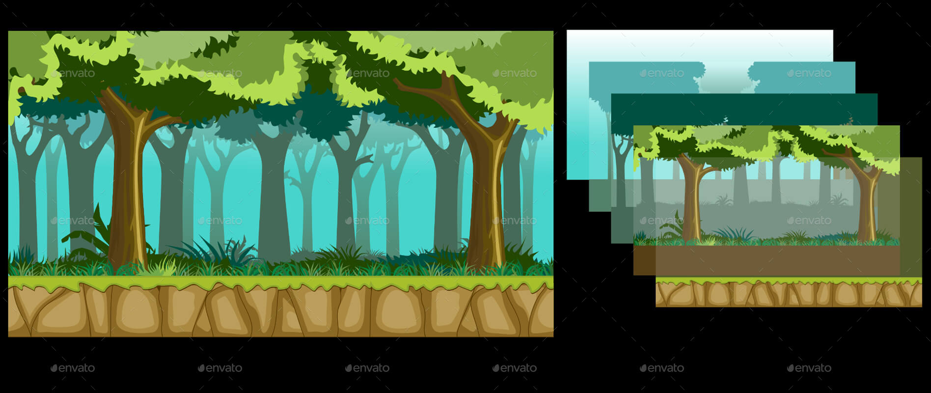 20 Vector Game Backgrounds - Parallax Scrolling, Game Assets | GraphicRiver