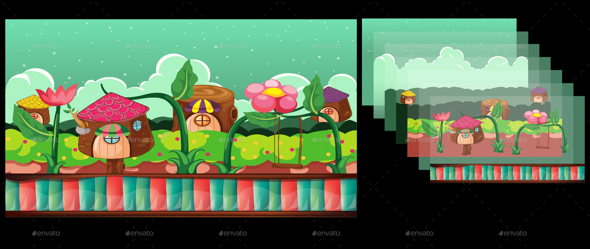 20 Vector Game Backgrounds - Parallax Scrolling, Game Assets | GraphicRiver