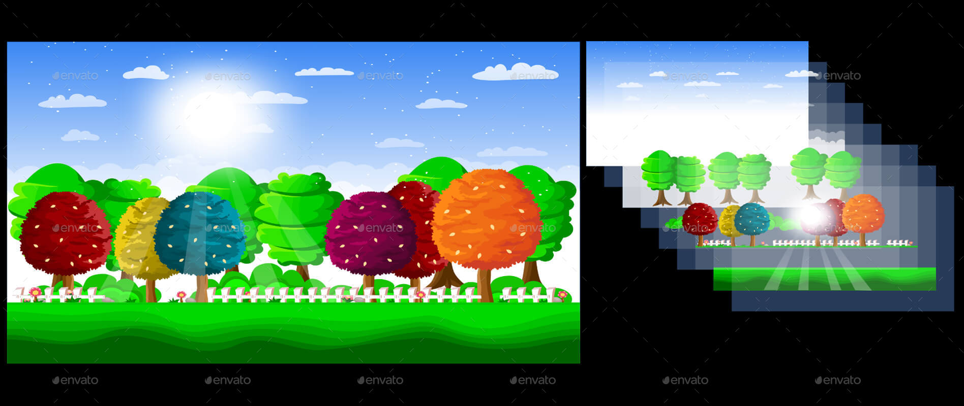 20 Vector Game Backgrounds - Parallax Scrolling, Game Assets | GraphicRiver