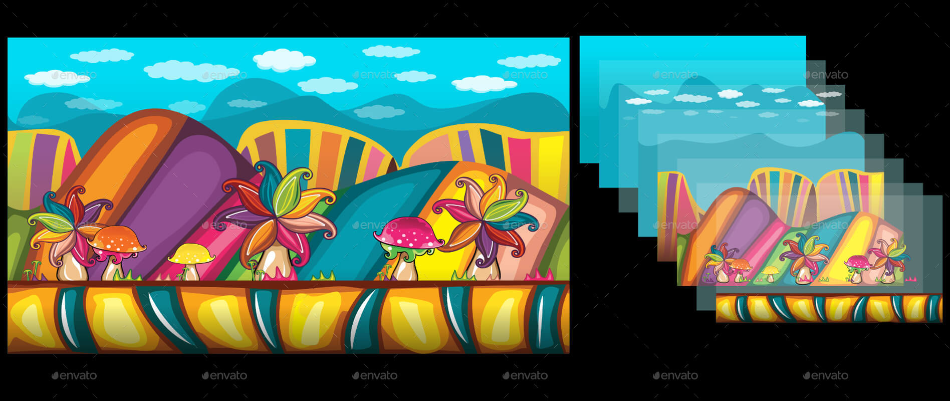 20 Vector Game Backgrounds - Parallax Scrolling, Game Assets | GraphicRiver