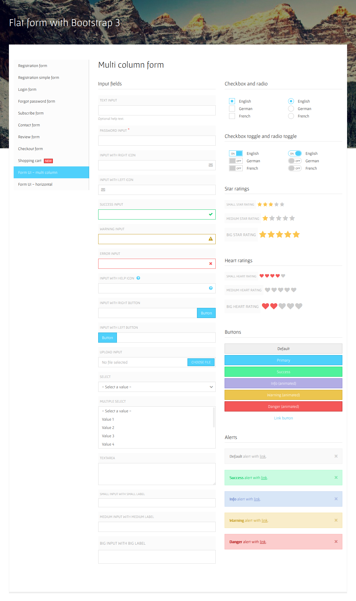 Flat Form with Bootstrap 3 by davidtovt | CodeCanyon