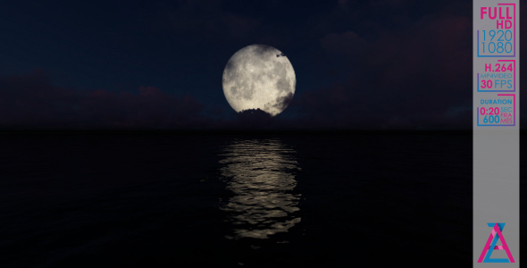 Moonset Over The Ocean, Motion Graphics | VideoHive