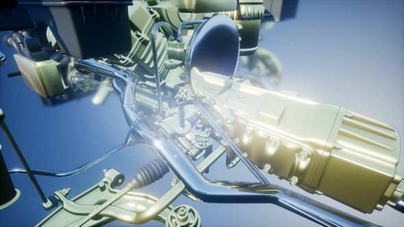 Detailed Car Engine and Other Parts, Motion Graphics | VideoHive