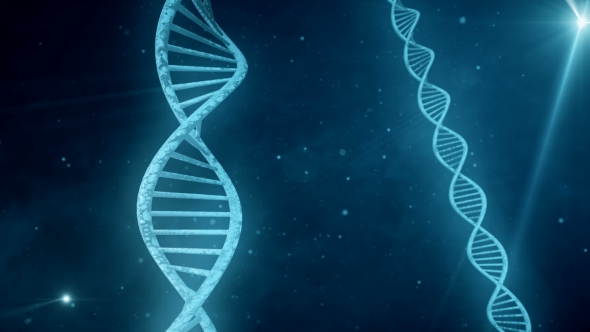 Blue Background with Rotating DNA, Motion Graphics | VideoHive