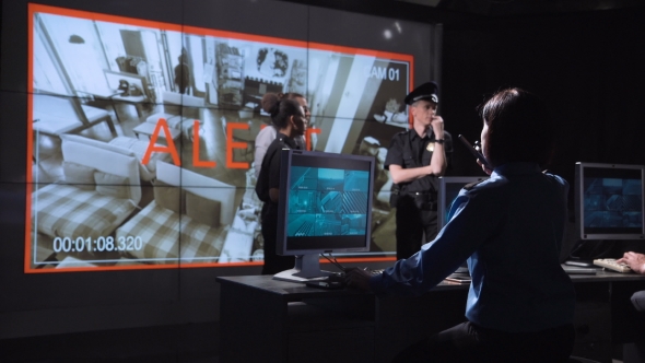 Police and Security Team Receive Robbery Alarm, Stock Footage | VideoHive