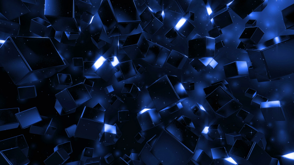 Blue Cubes Falling, Motion Graphics | VideoHive